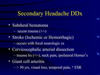Acute Headache Mw | PPT