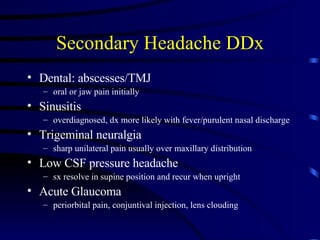Acute Headache Mw | PPT