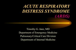 Acute Respiratory Distress Syndrome | PPT