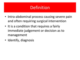Acute abdomen | PPT