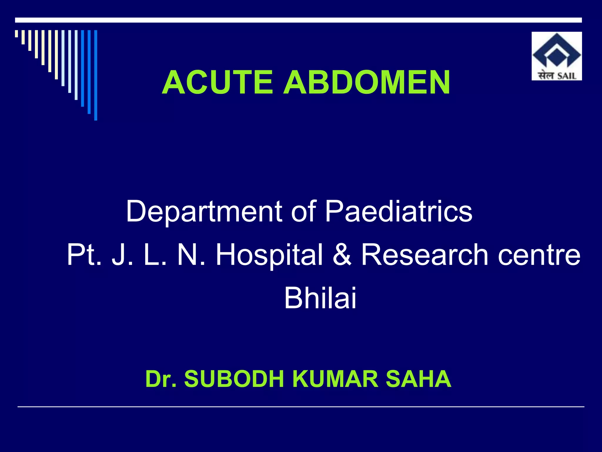 Acute Abdomen Types Causes And Management Ppt