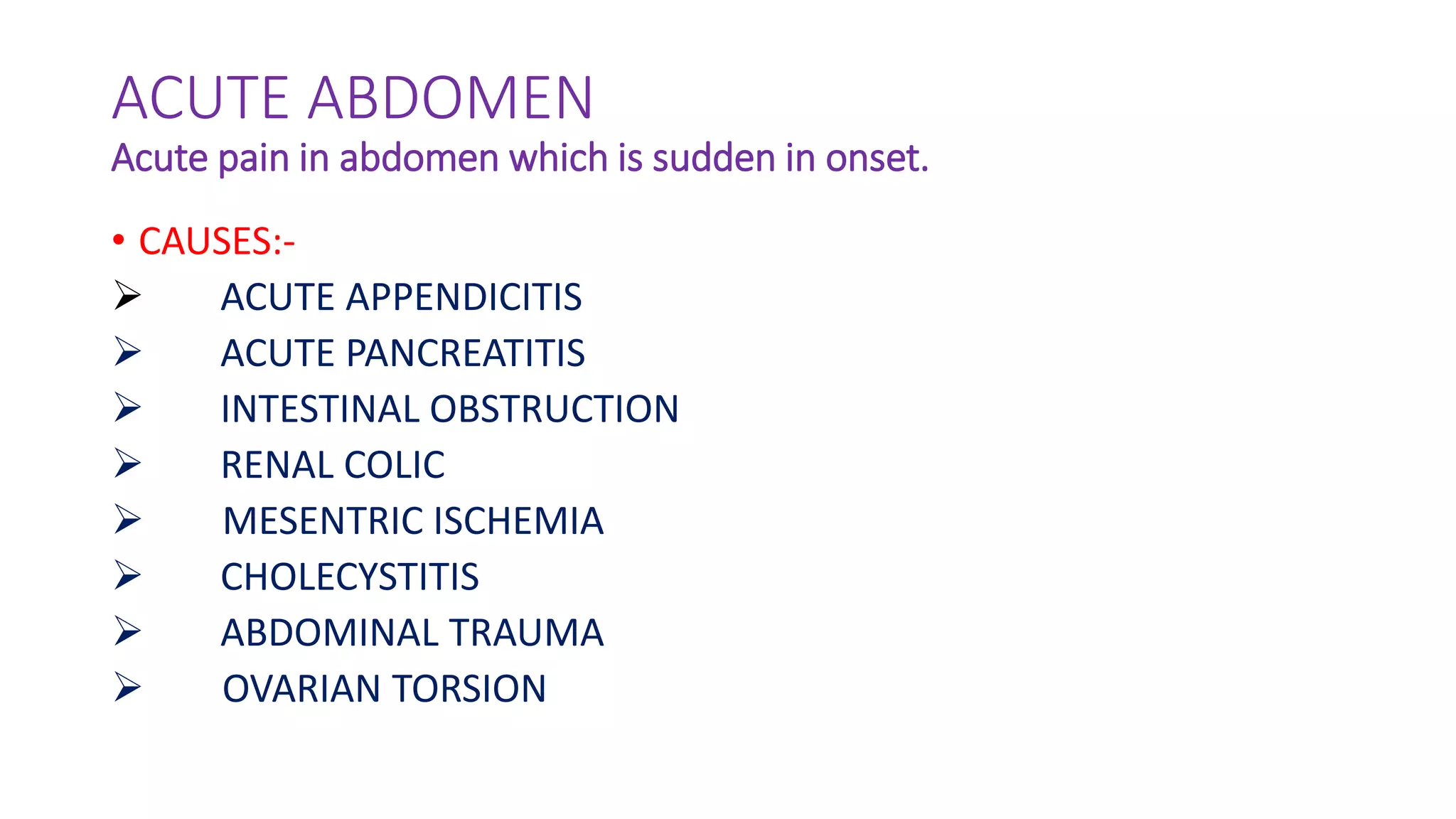 Acute abdomen | PPTX
