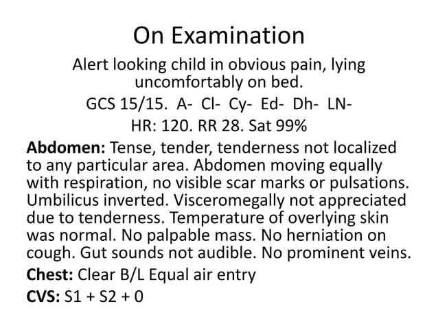Ward case of Acute Abdomen without complication | PPTX