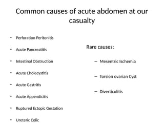 acute abdomen, management and clinical presentation | PPTX