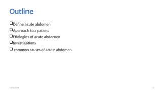 acute abdomen and other abdominal disorder ppt | PPTX