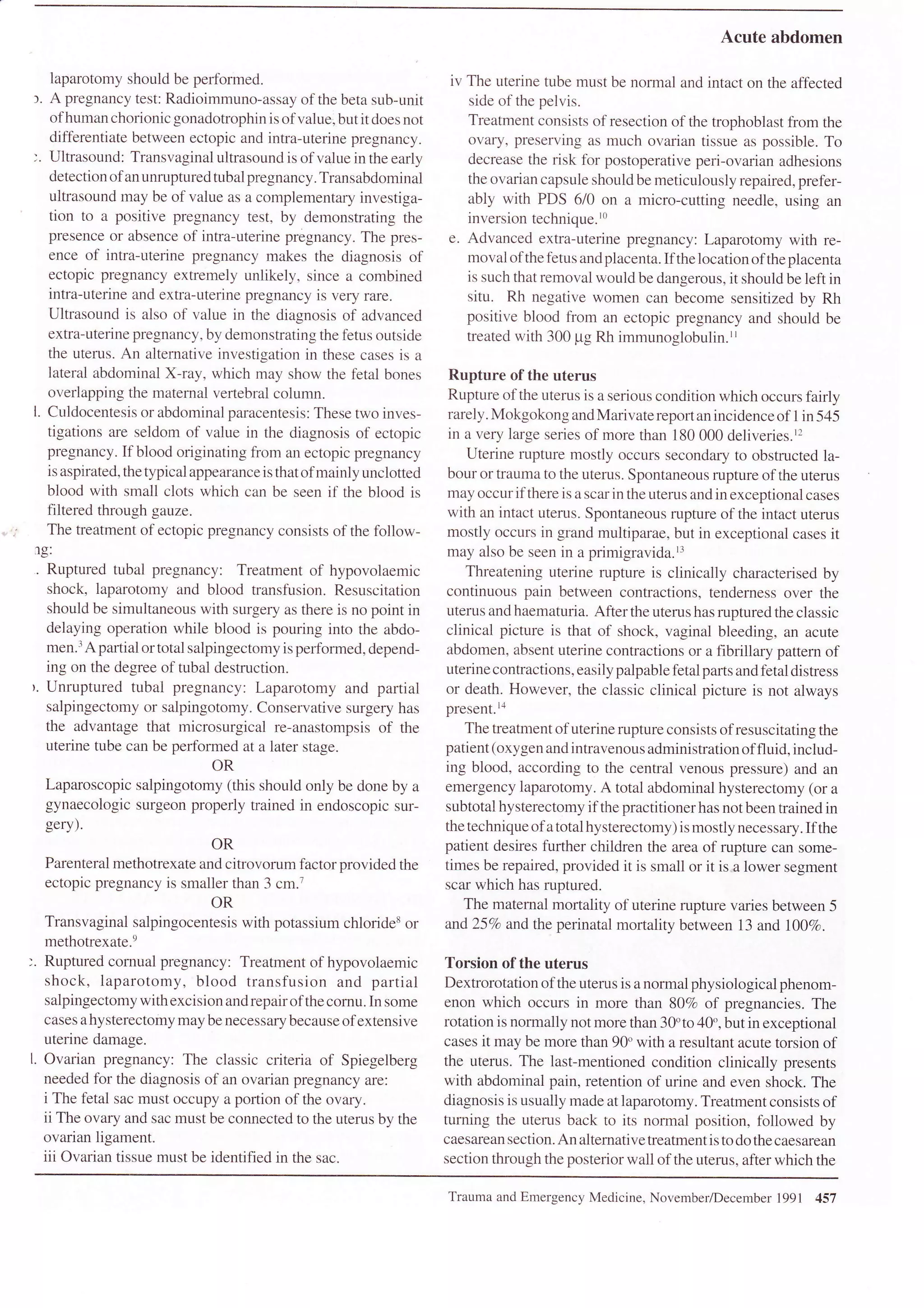 Acute abdomen obstetrics gynaecology | PDF