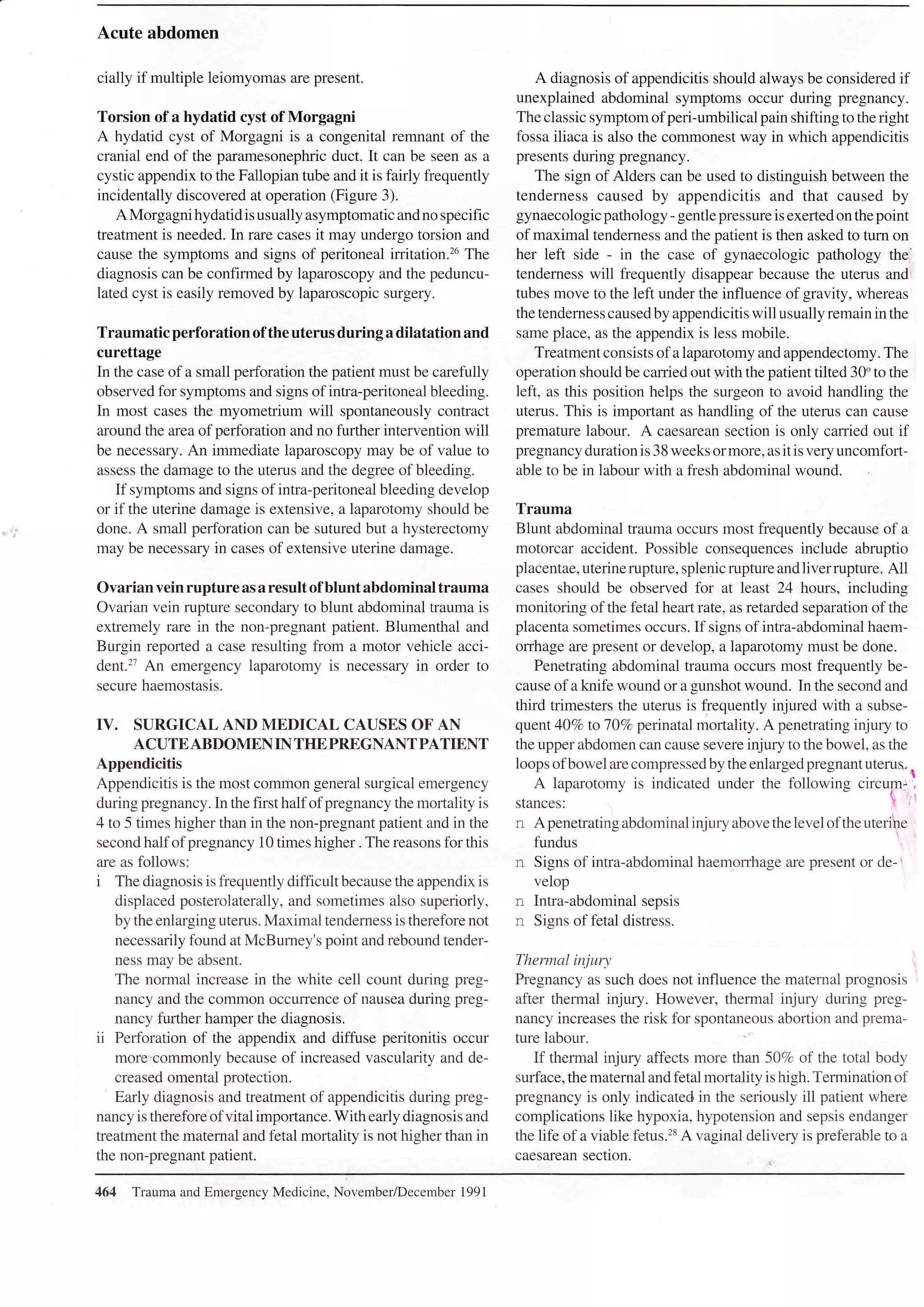 Acute abdomen obstetrics gynaecology | PDF