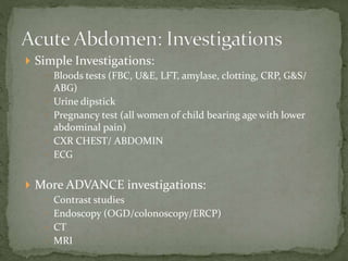 ACUTE ABDOMIN /REVISION/BASIC KNOWLEDGE | PPT