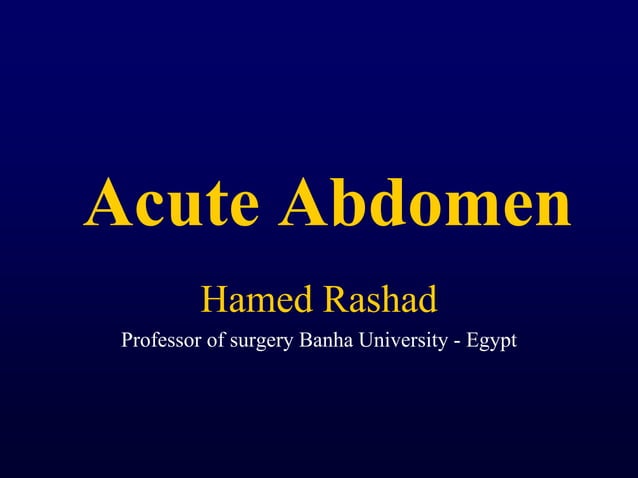 Acute abdomen the lect .ppt