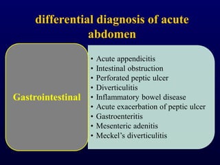 Acute abdomen medical and surgical the lect .ppt