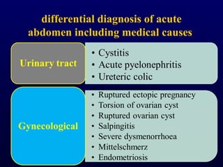 Acute abdomen medical and surgical the lect .ppt
