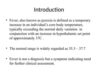 ACUTE AND CHRONIC FEVER with their management | PPTX