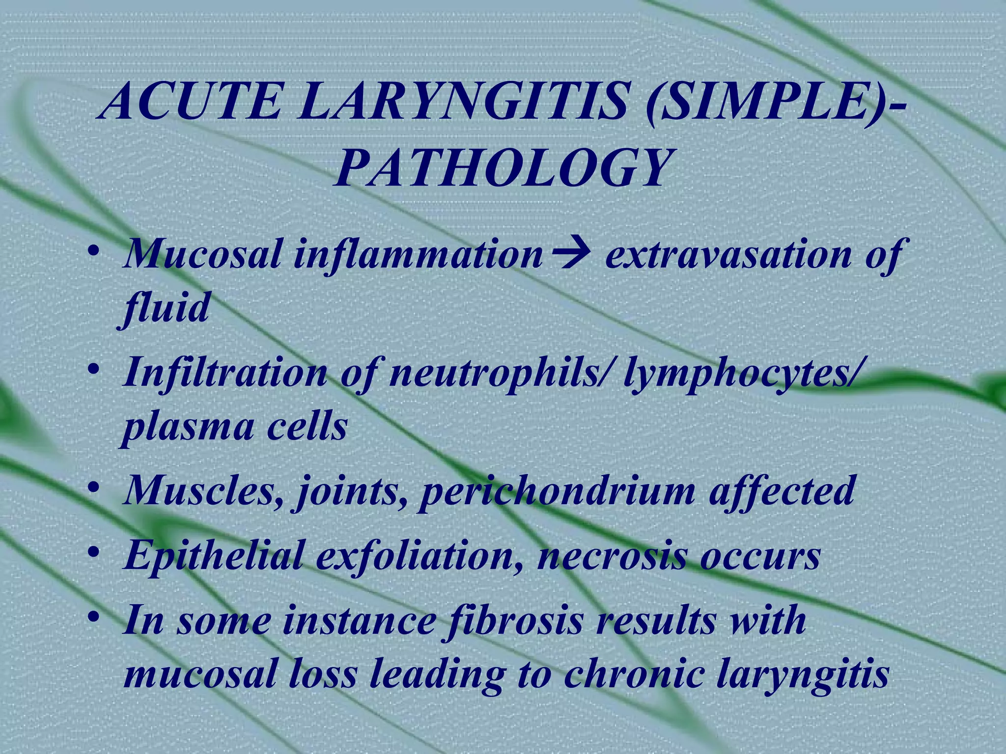 acute and chronic laryngeal inflammation | PPT