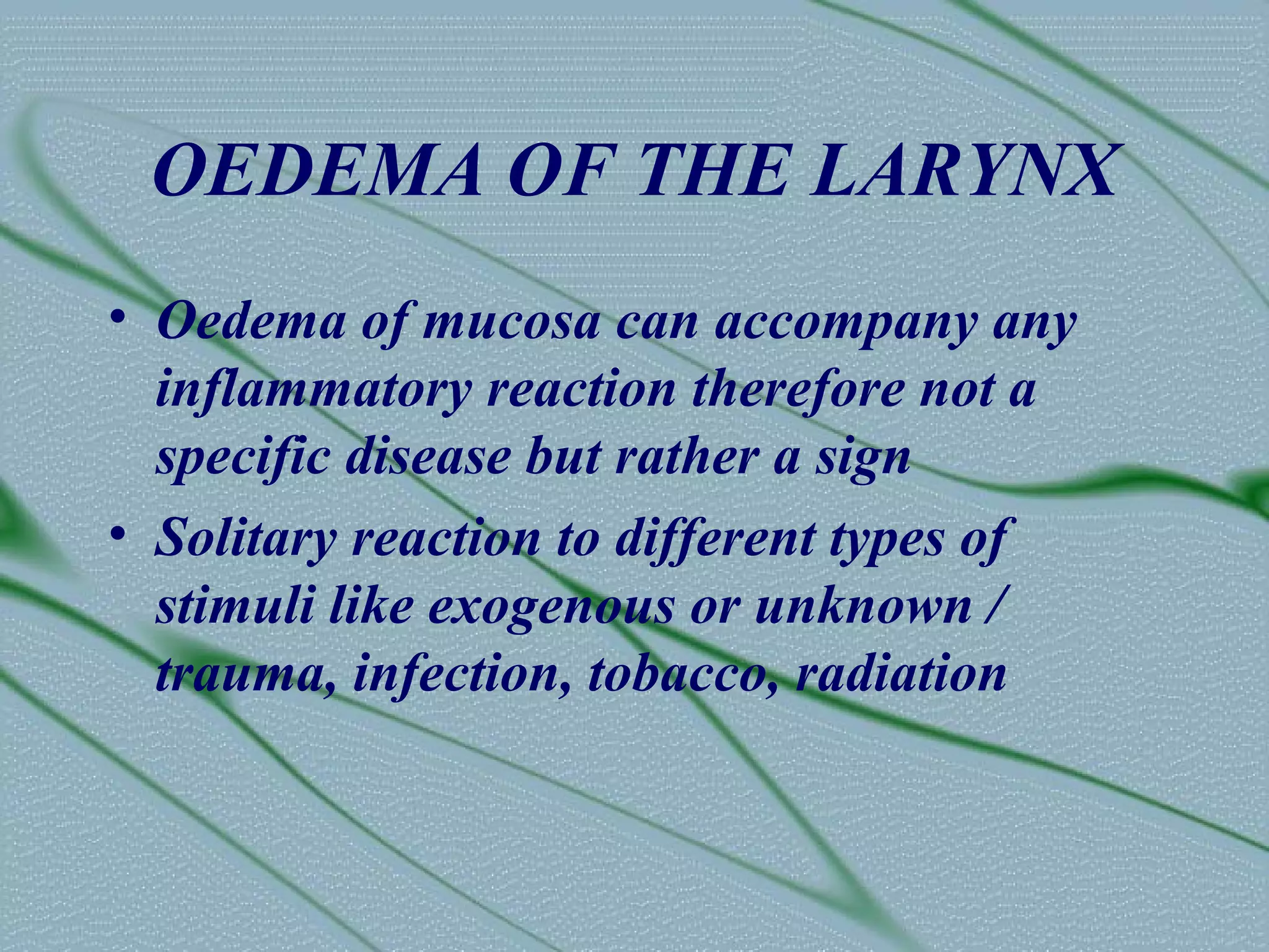 Acute and chronic inflammations of larynx | PPT