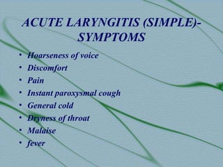 Acute and chronic inflammations of larynx | PPT