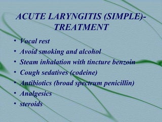 Acute and chronic inflammations of larynx | PPT