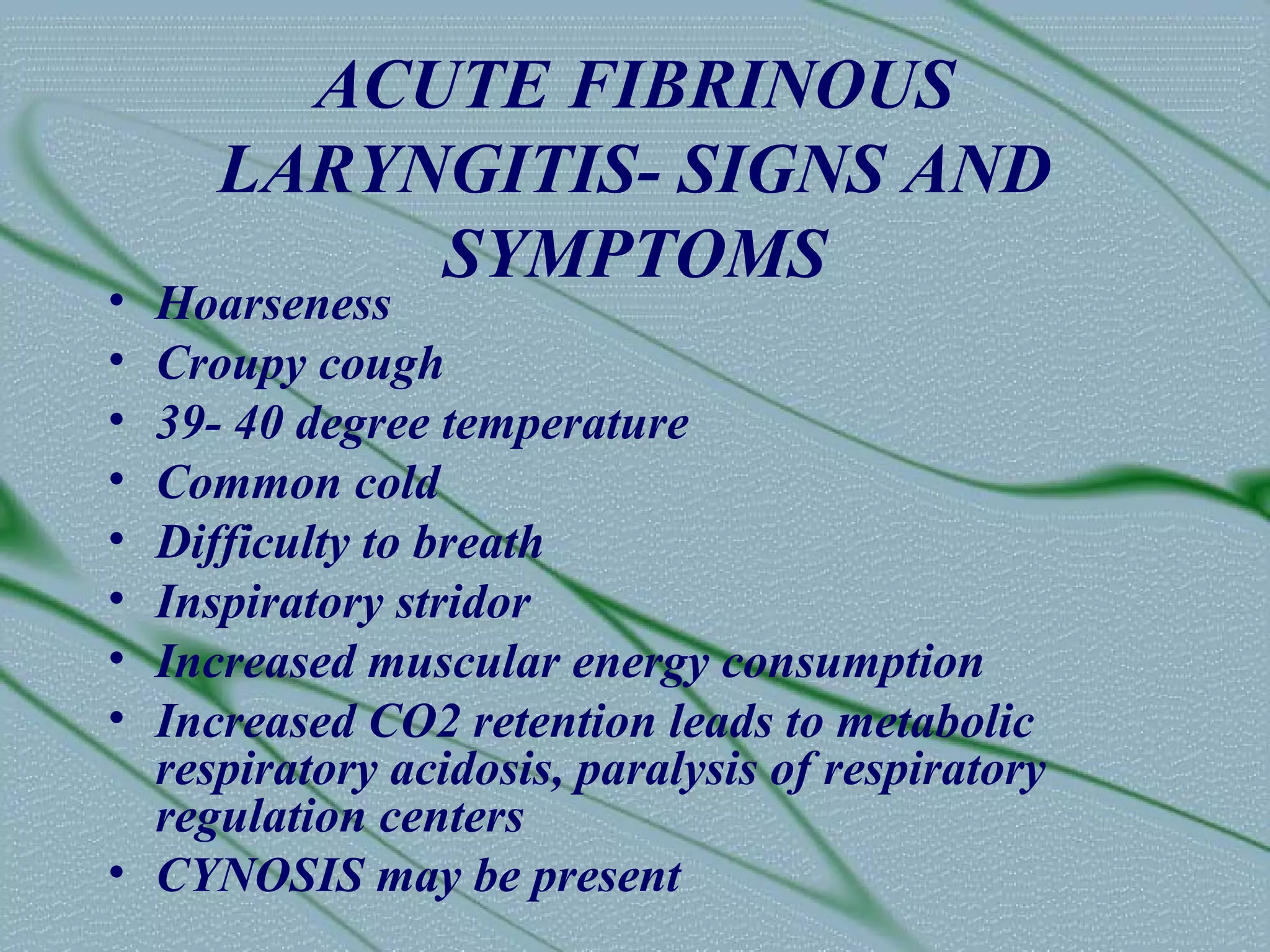 Acute and chronic inflammations of larynx | PPT