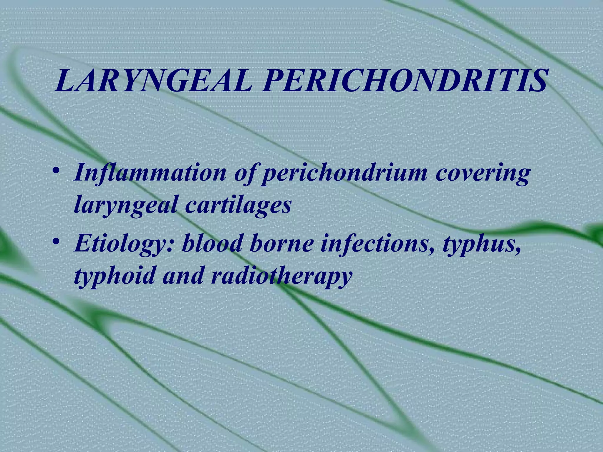 Acute and chronic inflammations of larynx | PPT