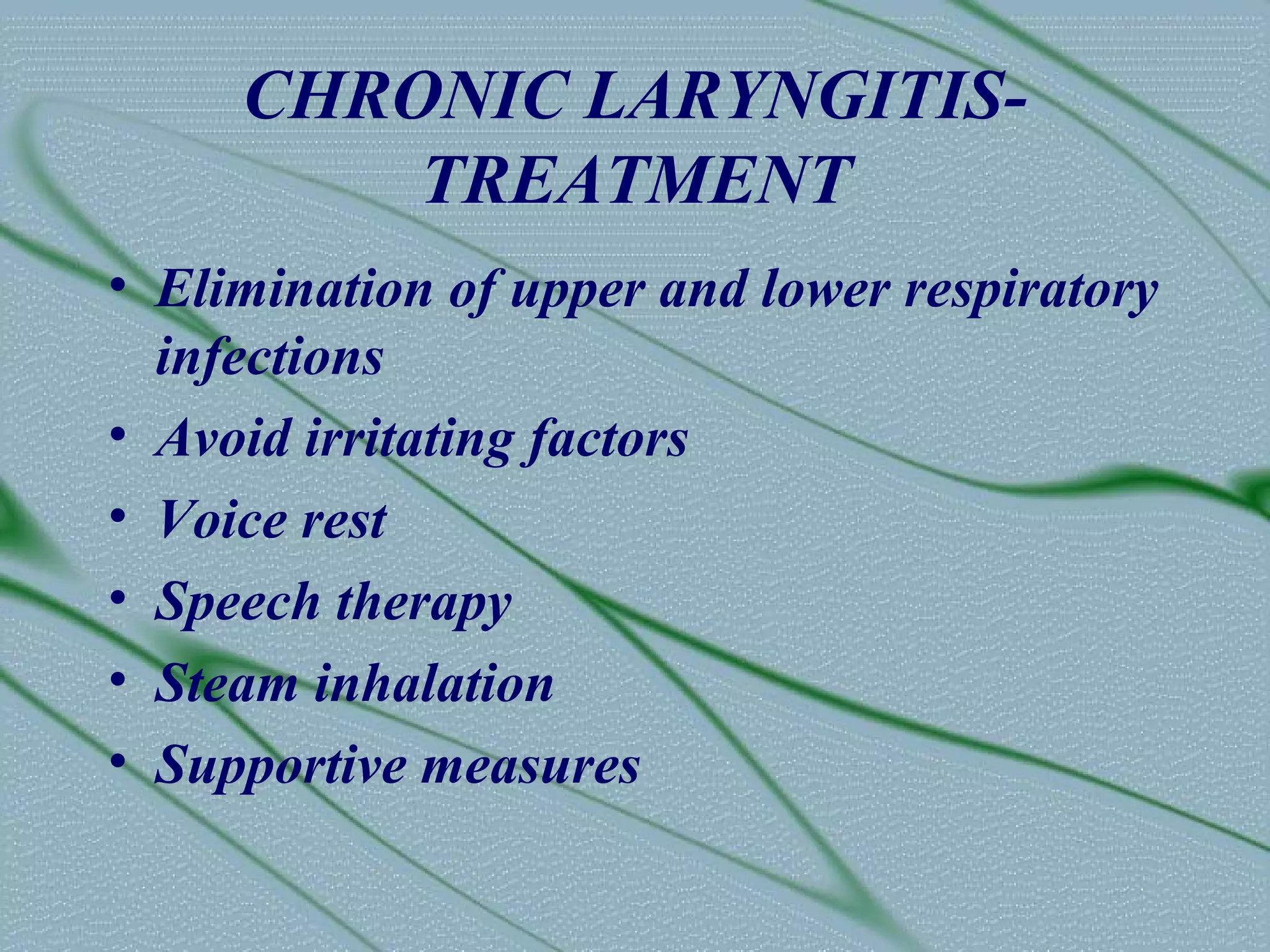 Acute and chronic inflammations of larynx | PPT