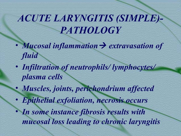 Acute and chronic inflammations of larynx | PPT | Ear, Nose and Throat ...