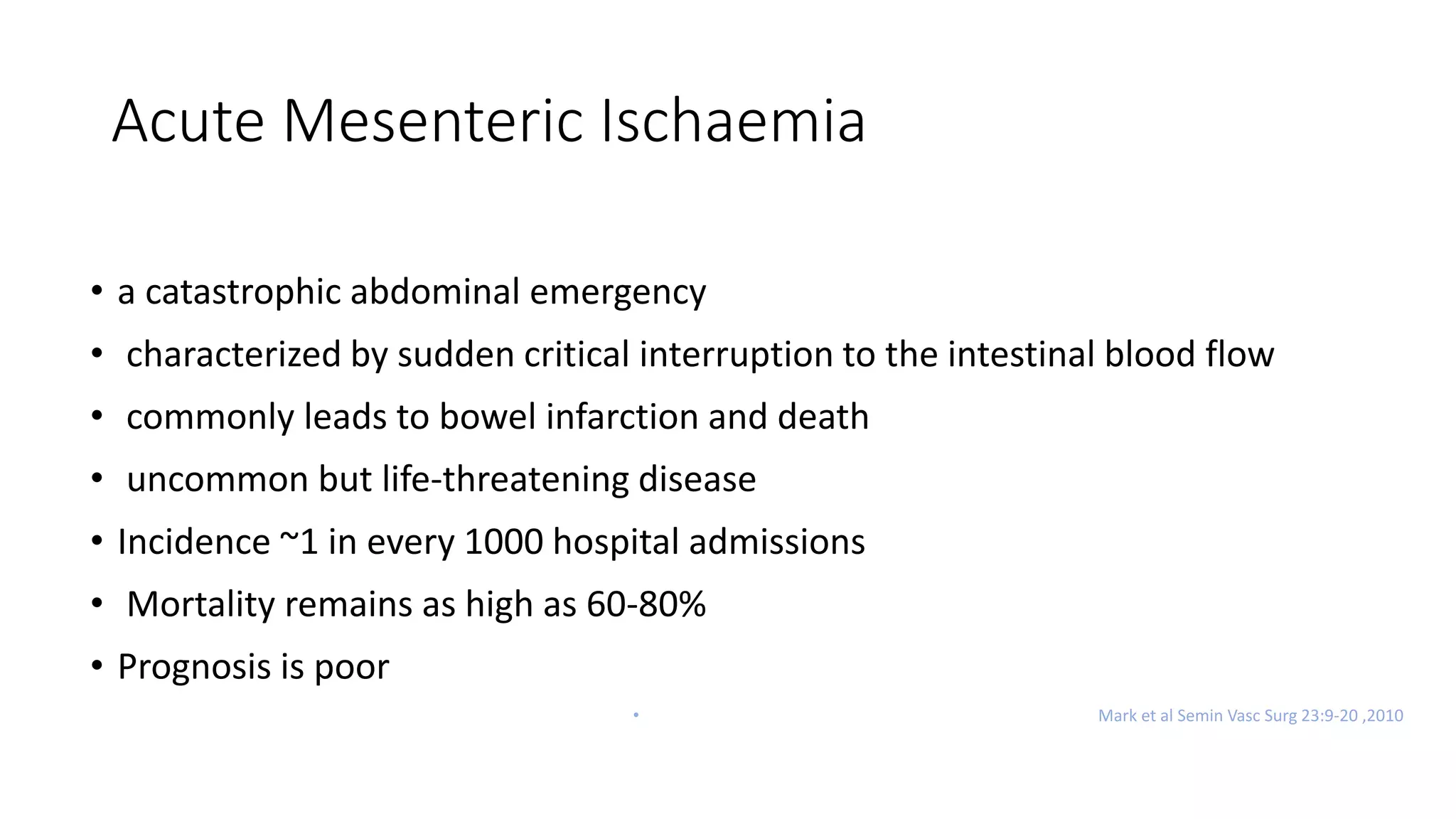 Acute and chronic mesenteric ischaemia(1) | PPTX