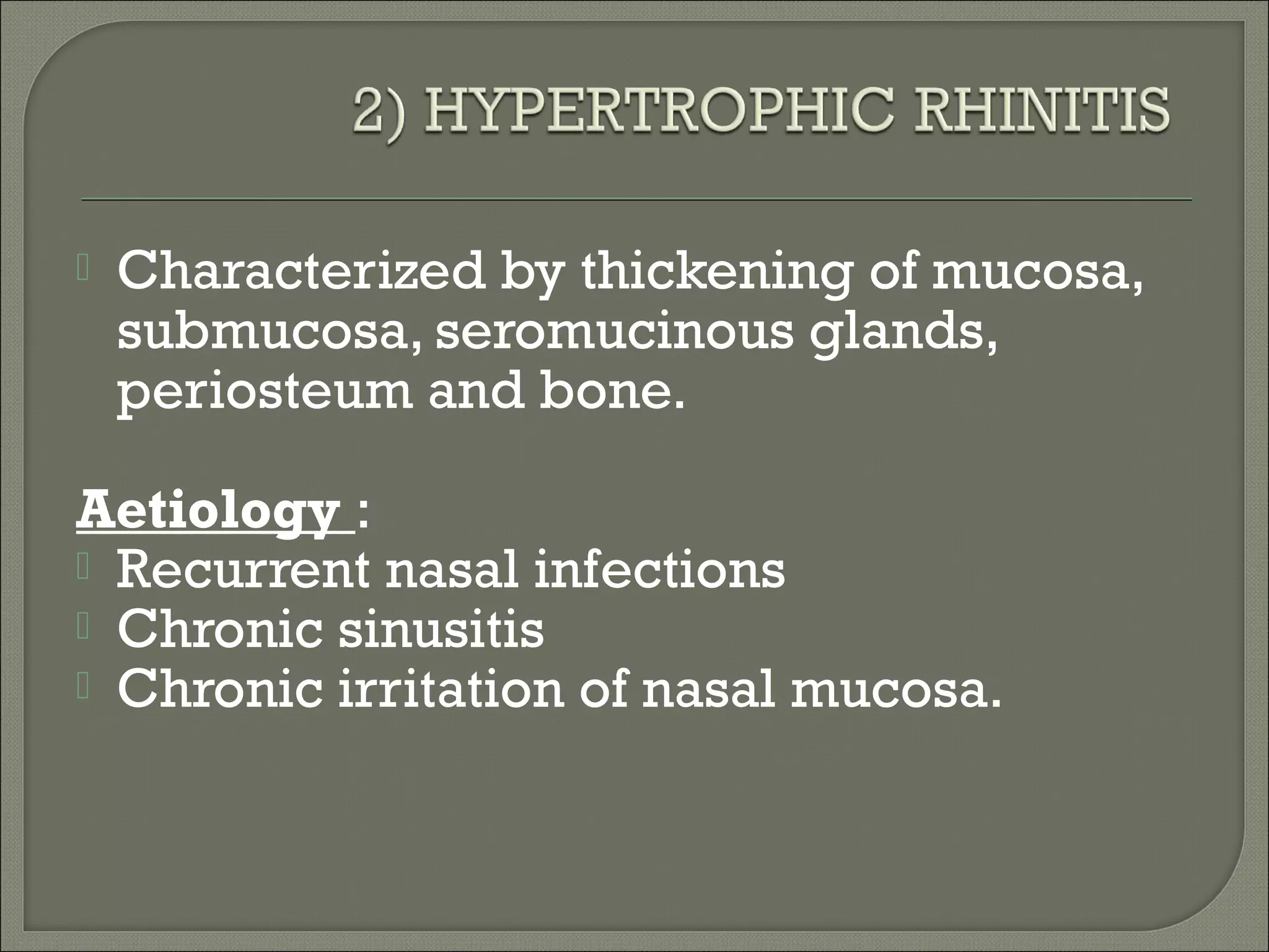 Acute and chronic rhinitis | PPT