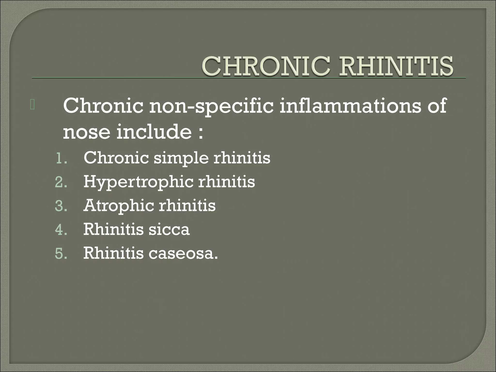 Acute and chronic rhinitis | PPT