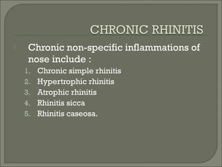 Acute and chronic rhinitis | PPT | Ear, Nose and Throat Conditions ...