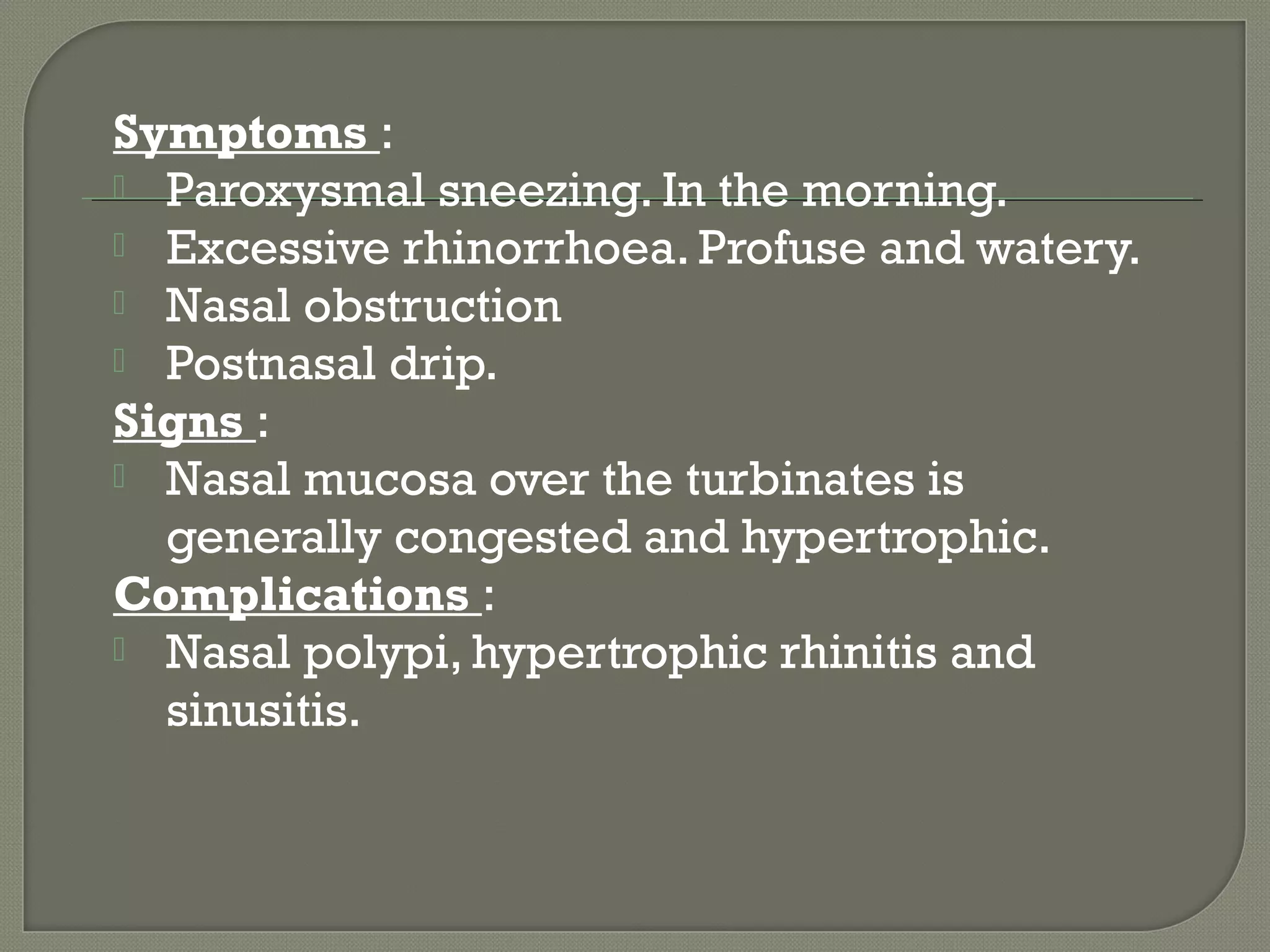 Acute and chronic rhinitis | PPT