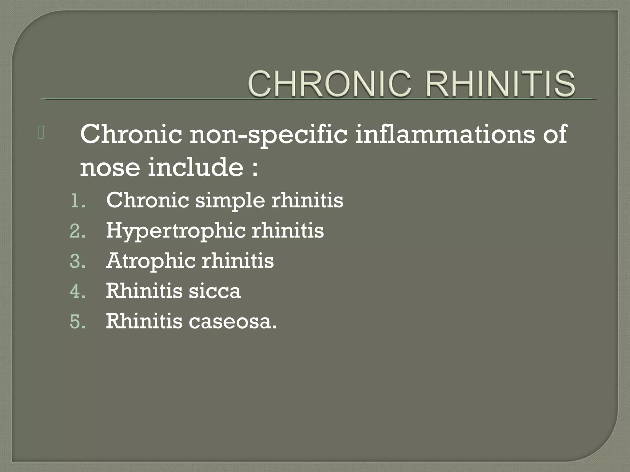 Acute and chronic rhinitis | PPT