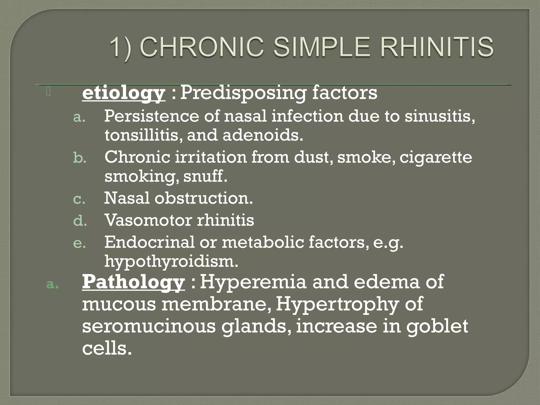Acute and chronic rhinitis | PPT