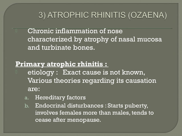 Acute and chronic rhinitis | PPT