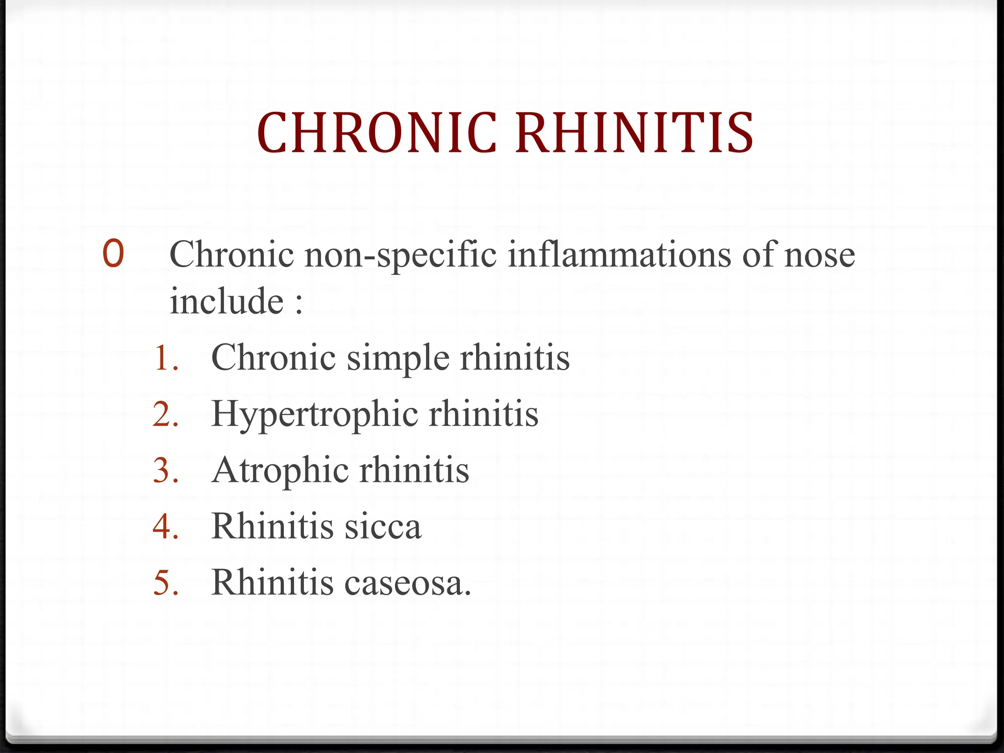 acute and chronic rhinitis - powerpoint | PPT