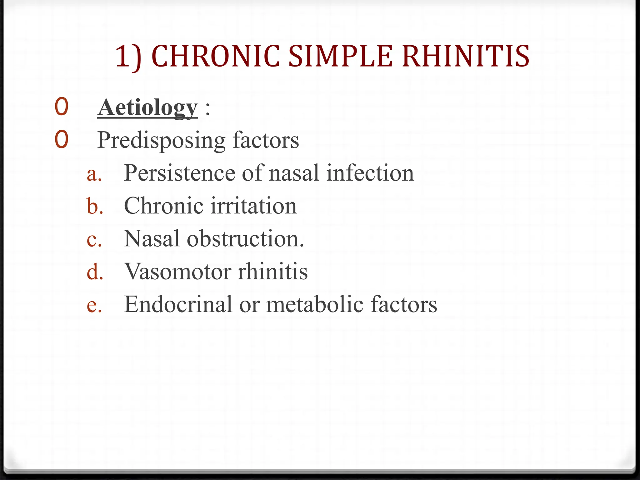 acute and chronic rhinitis - powerpoint | PPT