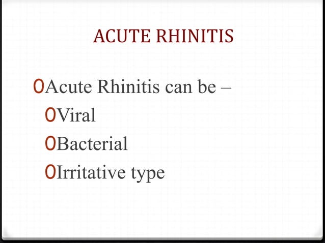 acute and chronic rhinitis - powerpoint | PPT
