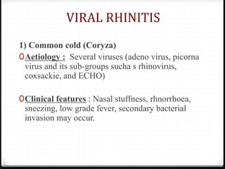 acute and chronic rhinitis - powerpoint | PPT