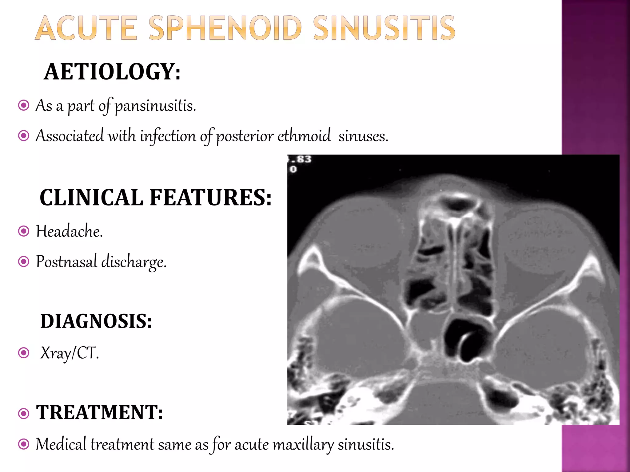 Acute and chronic sinusitis | PPTX