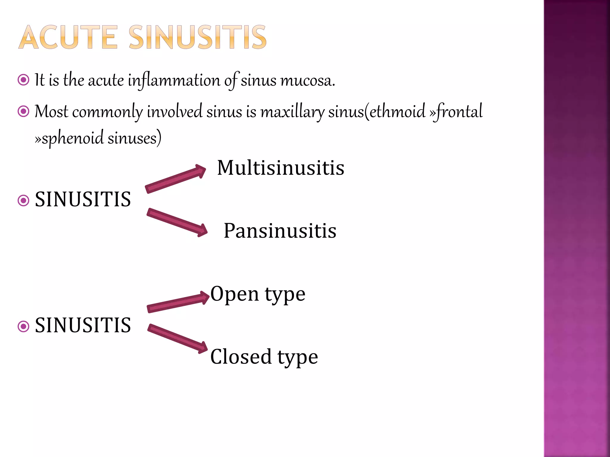 Acute and chronic sinusitis | PPTX