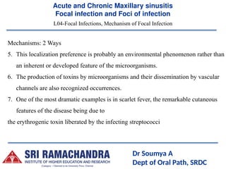 Acute and Chronic sinusitis, focal and foci of infection.pptx