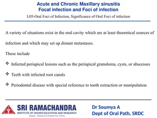 Acute and Chronic sinusitis, focal and foci of infection.pptx