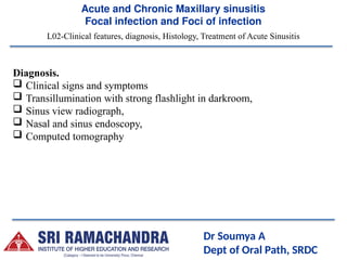 Acute and Chronic sinusitis, focal and foci of infection.pptx