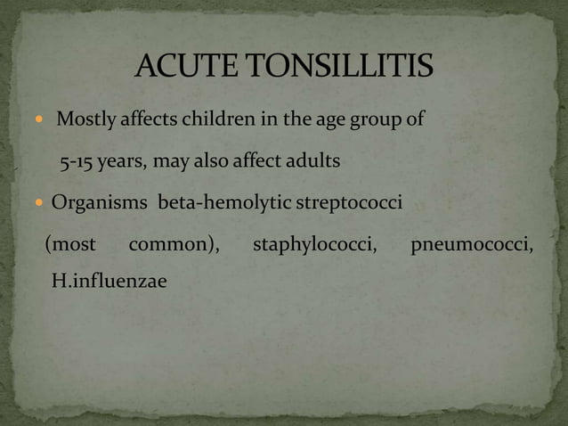 Acute And Chronic Tonsilitis Pptx