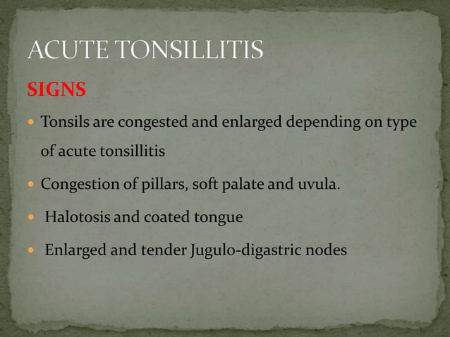 Acute And Chronic Tonsilitis Pptx