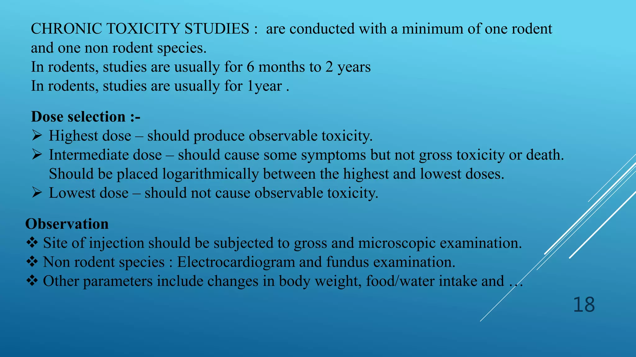 Acute and chronic toxicity studies in animals | PPTX
