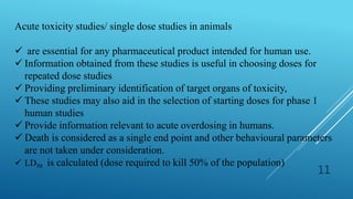 Acute and chronic toxicity studies in animals | PPTX