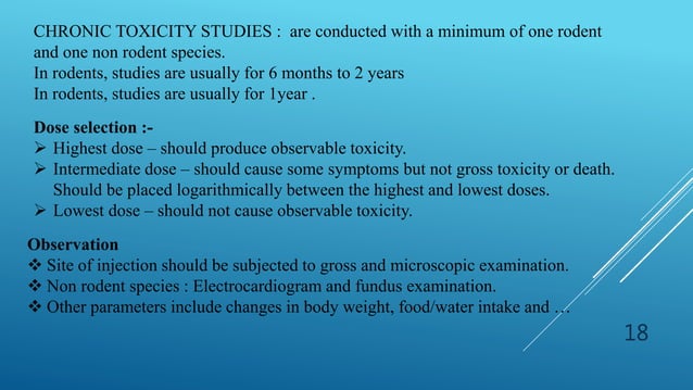 Acute and chronic toxicity studies in animals | PPTX