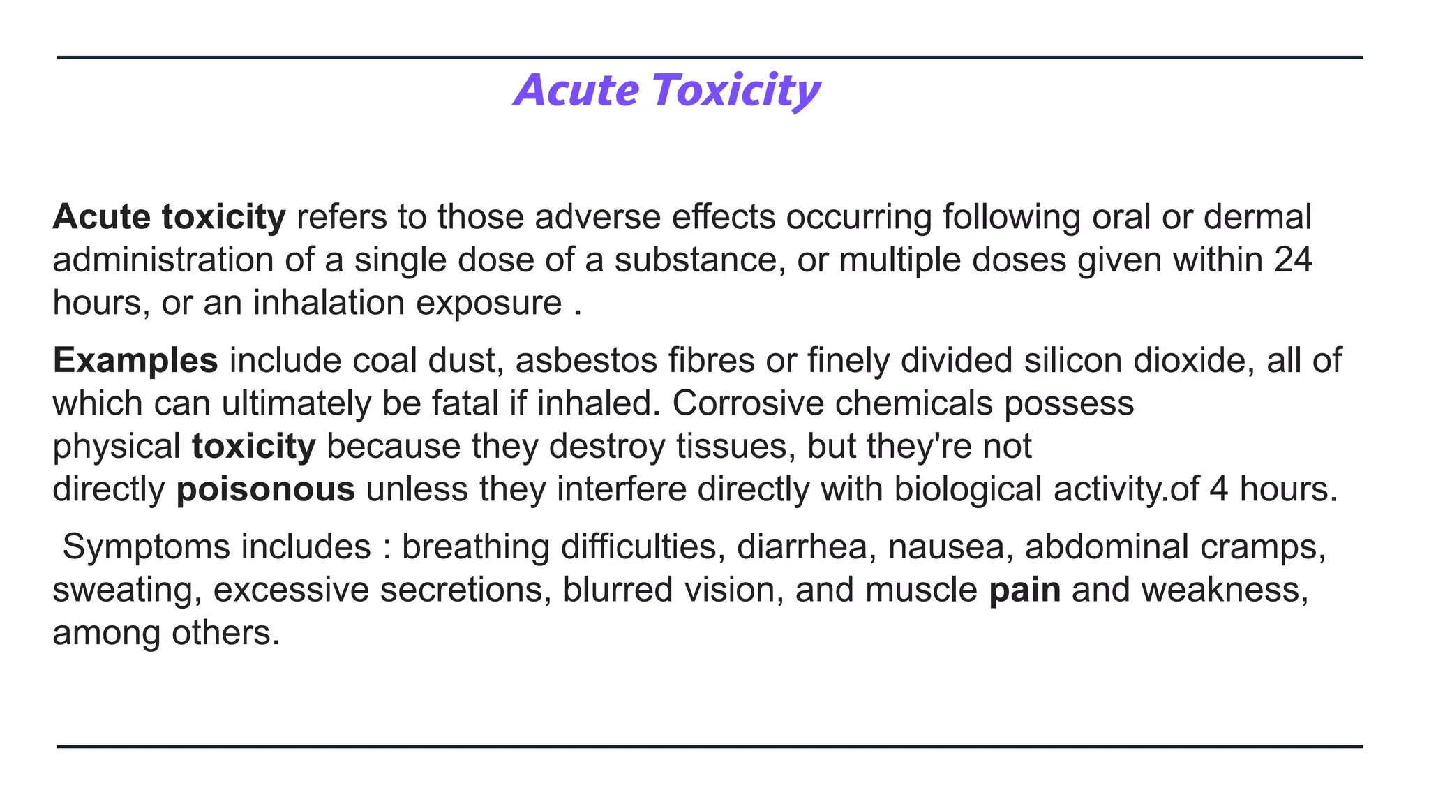 Acute and chronic toxicology | PDF