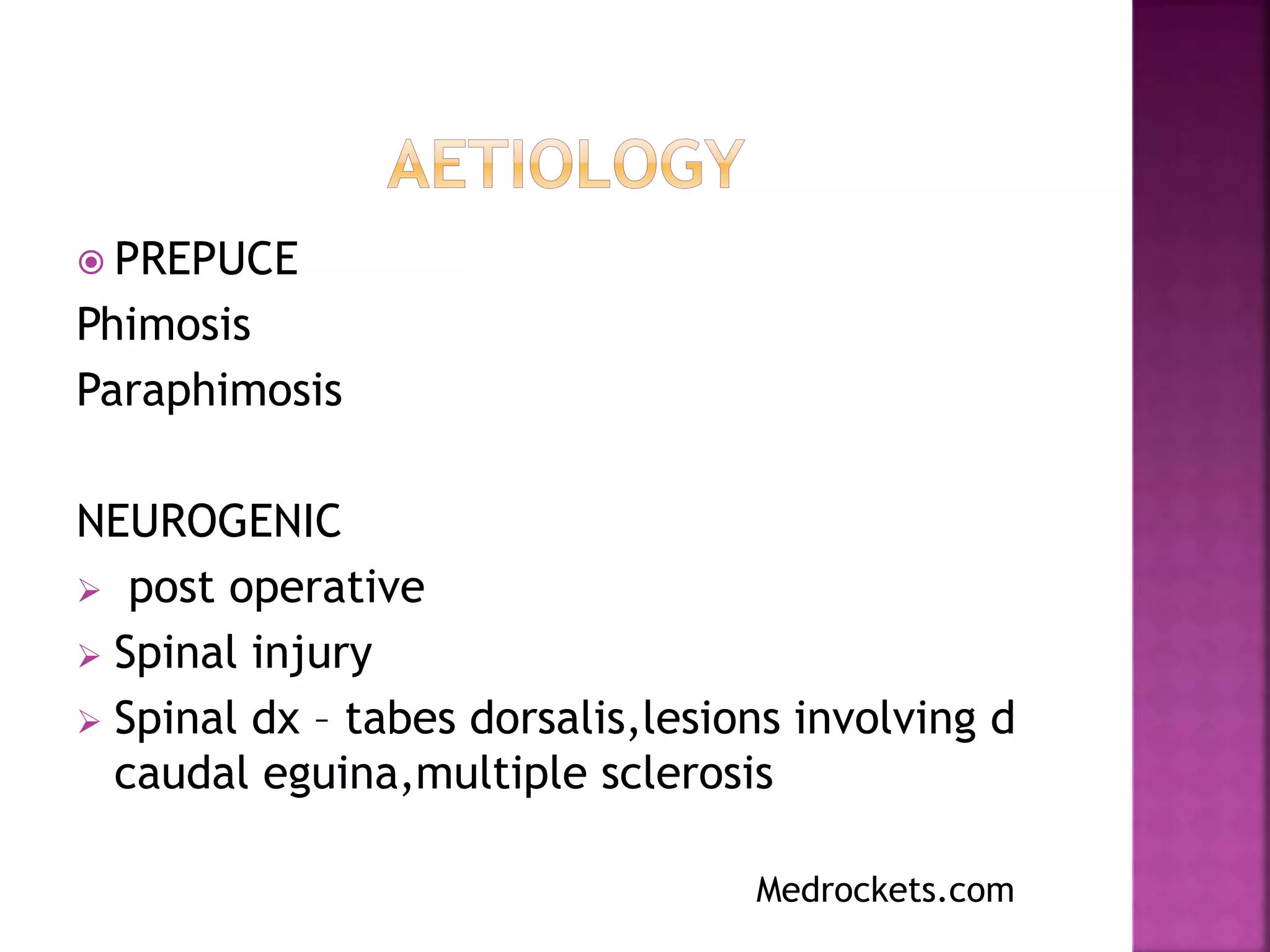 Acute and chronic urinary retention | PPTX