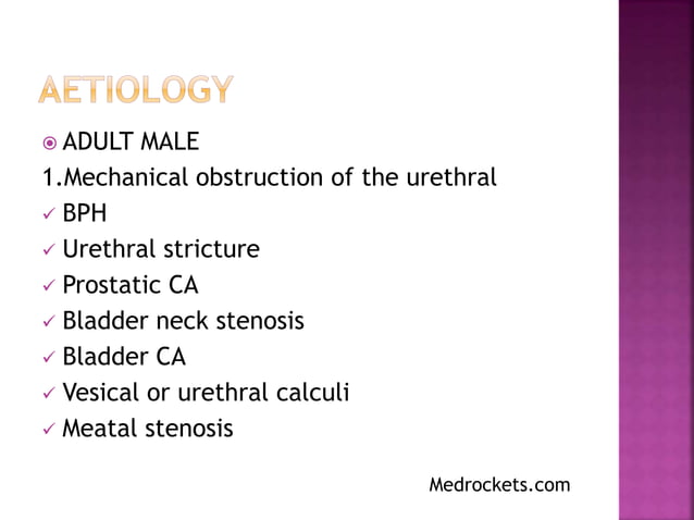 Acute And Chronic Urinary Retention Ppt