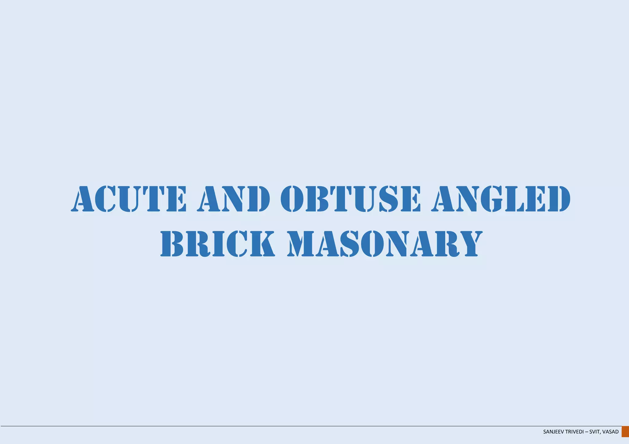 Acute and Obtuse Angled Brick Masonry | PDF